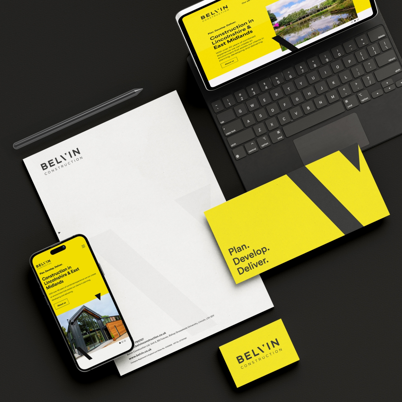 Belvin Construction Branding & Web | Optima Design Portfolio | Optima Graphic Design Consultants